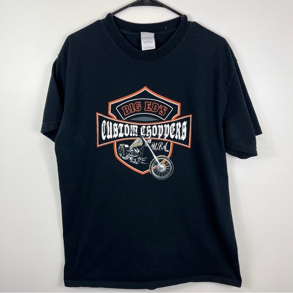 Gildan | Shirts | Big Eds Custom Choppers Usa Tshirt Adult Large Black ...